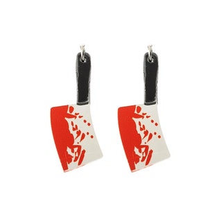 Gothic Horror Hatchet Style Knife Earrings - Etsy