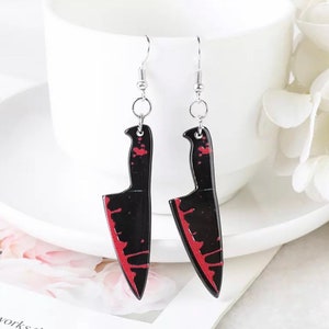 Gothic Horror Hatchet Style Knife Earrings - Etsy