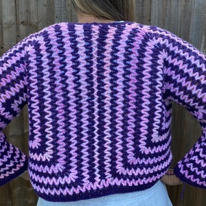 Crochet V Stitch Hexagon Cropped Cardigan - Etsy
