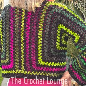 Crochet V Stitch Hexagon Cropped Cardigan - Etsy