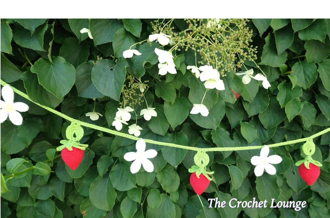 Crochet Strawberry and Daisy Summer Garland/bunting - Etsy