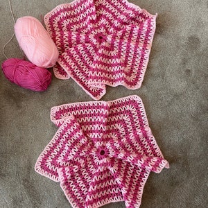 Crochet V Stitch Hexagon Cropped Cardigan - Etsy