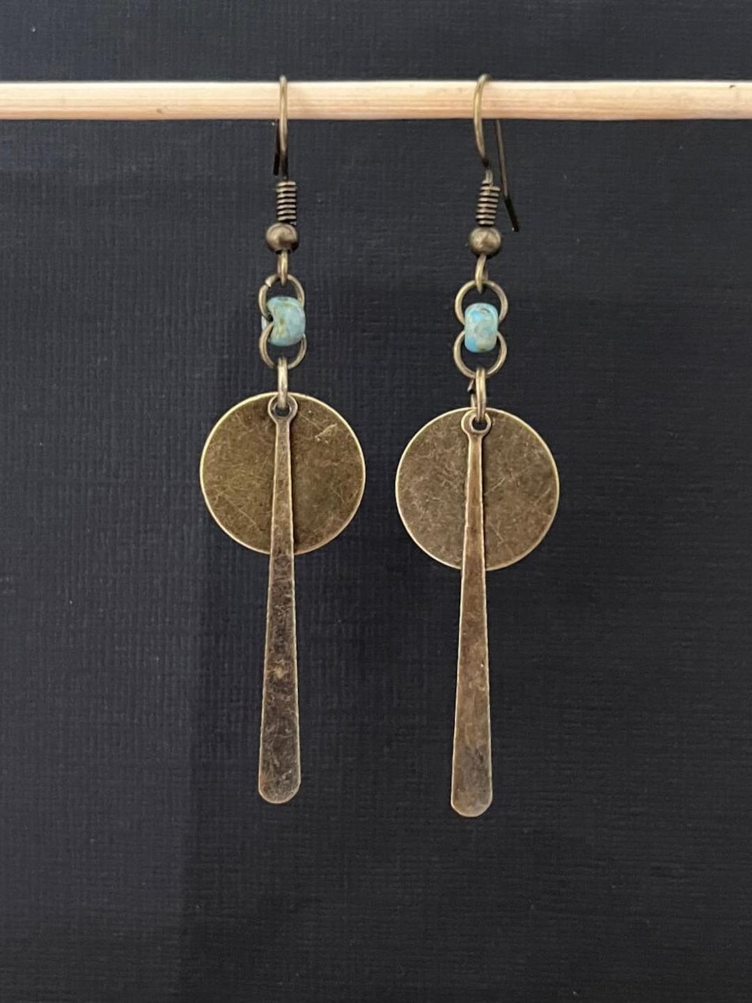 Boho Drop Earrings, Turquoise Dangle Earrings, Ethnic Earrings ...