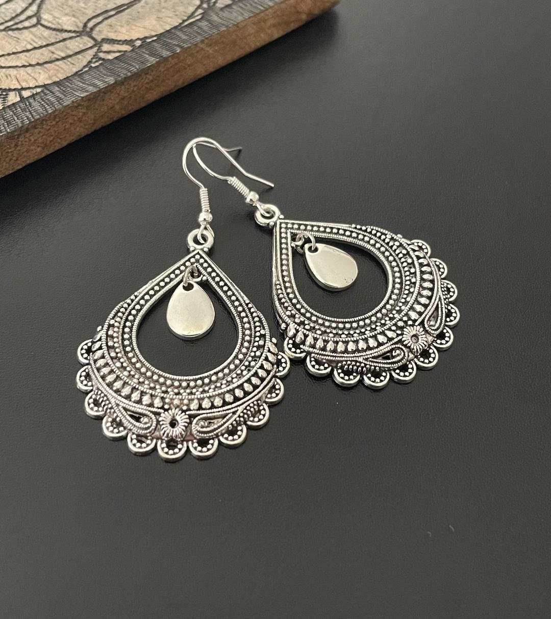 Boho Dangle Earrings, Ethnic Style Earrings, Bohemian Drop Earrings ...