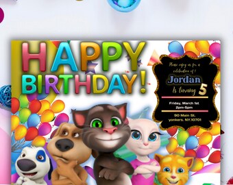 Talking Tom Invitations - Etsy Australia