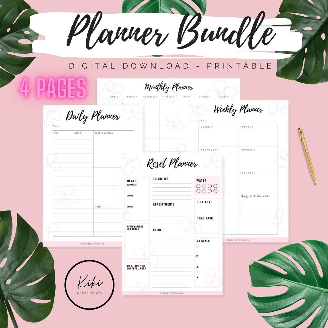 Planner Bundle, Printable, Daily Planner, Weekly Planner, Monthly ...