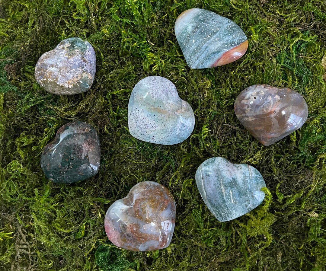 Ocean Jasper Mini Hearts, Mini Hearts - Etsy