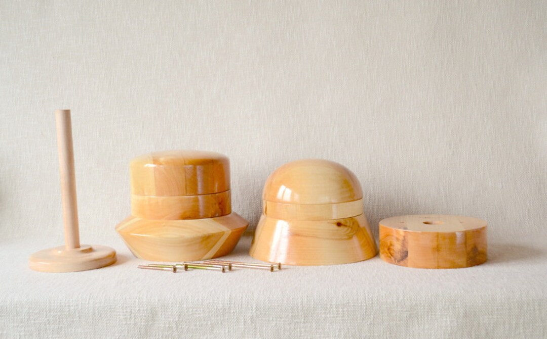 Deluxe Cloche Hat Block Set With Stand 8S - Cloche Hat Blocks - Flapper ...