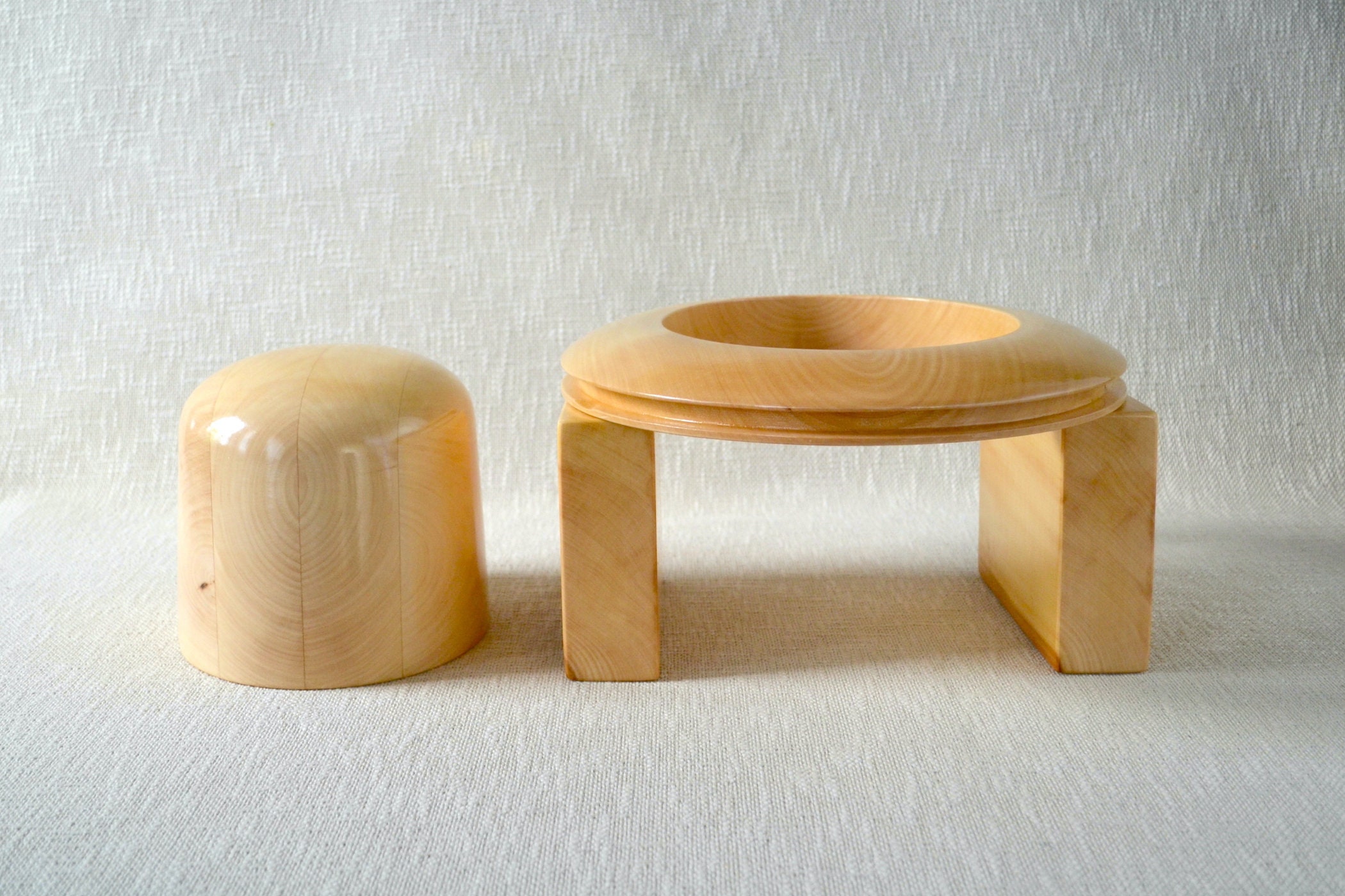 Wooden Hat Block Set With Open Crown Block and Flange Brim Block OV 34 ...