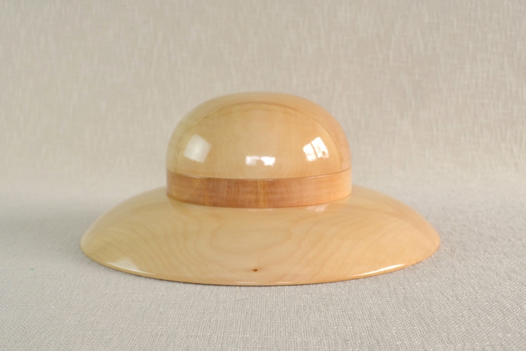 Wooden Hat Block Set With Wide Brim Block - Hat Block Set 18R - Cartwheel Brim Block - Millinery ...