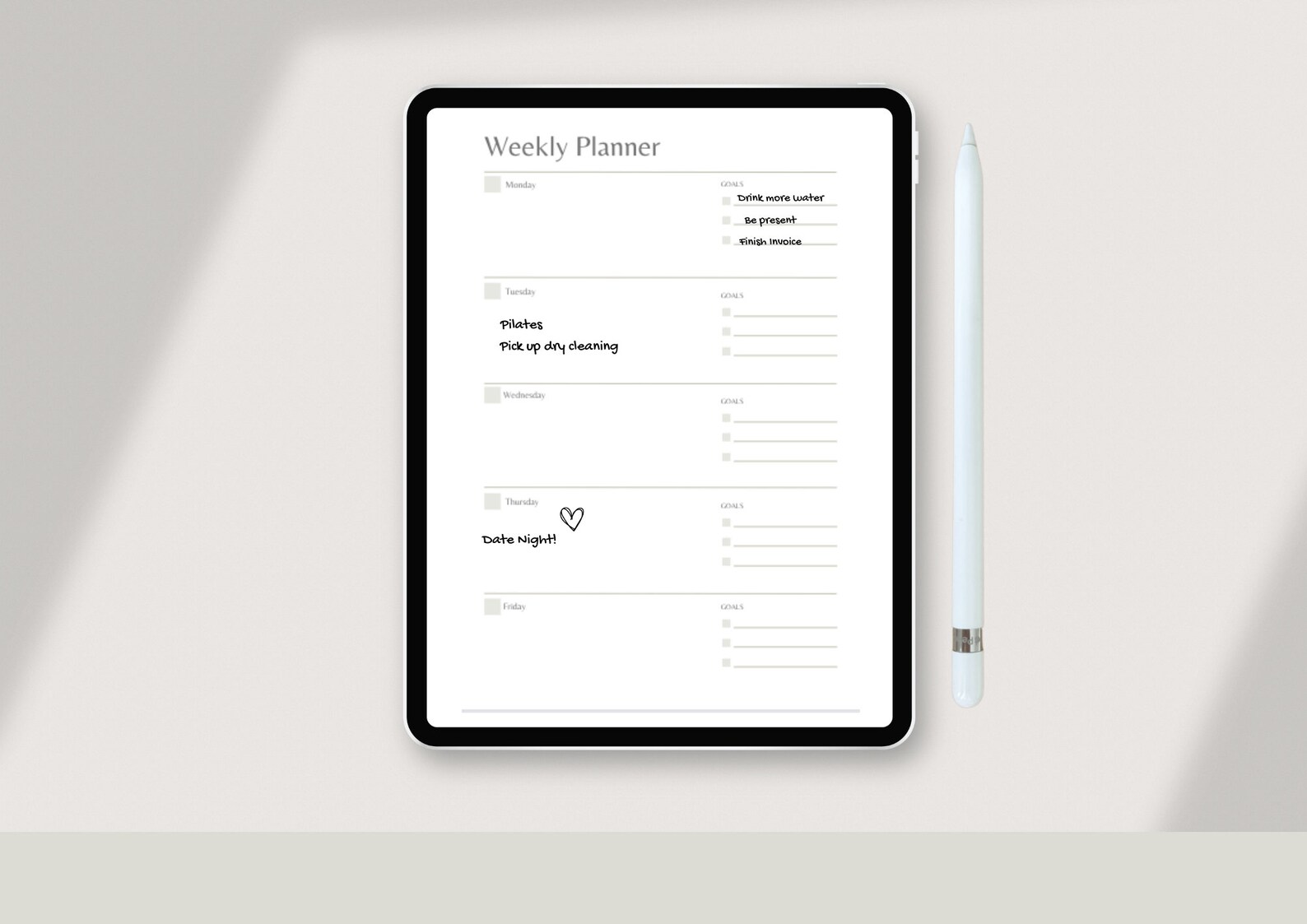 Printable Minimal Weekly Planner Digital Download Pdf Printable Planner ...