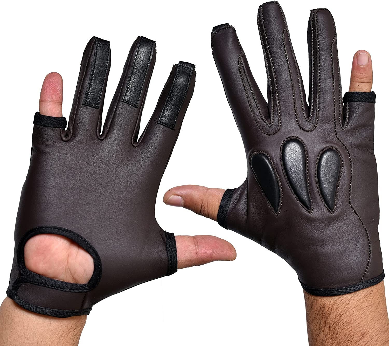 Black 3 Finger Archery Gloves