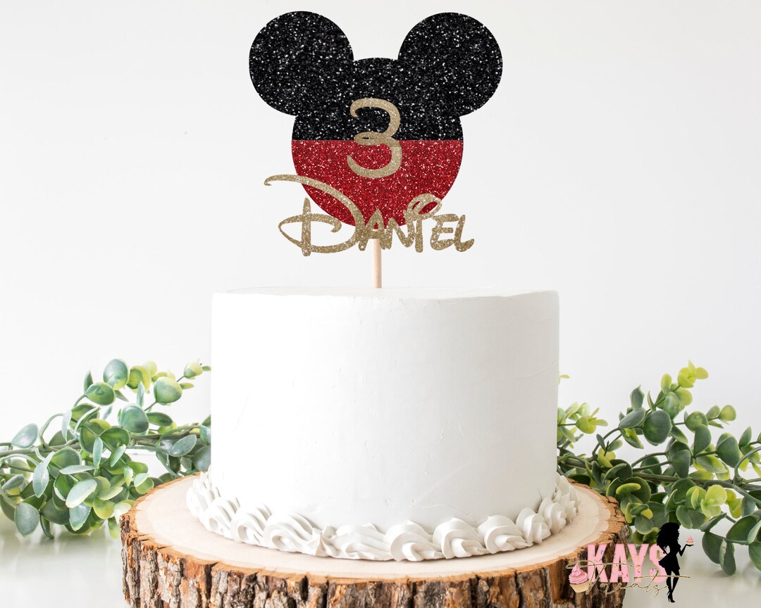 Mickey Mouse Personalized Cake Topper, Mickey Mouse Birthday, Mickey ...