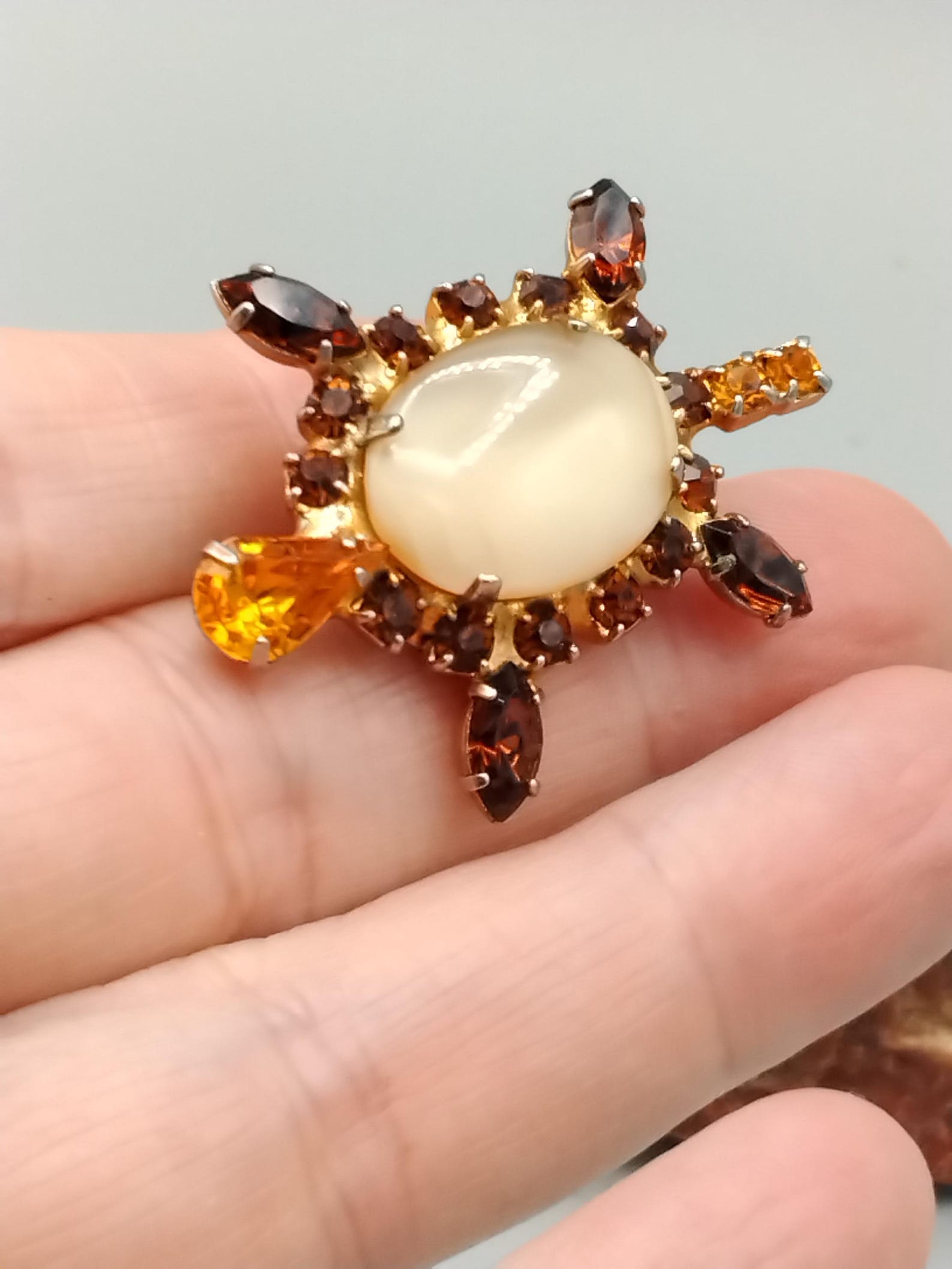 Vintage Jeweled Turtle Brooch, Rhinestone Cabochon, 1950s Style - Etsy