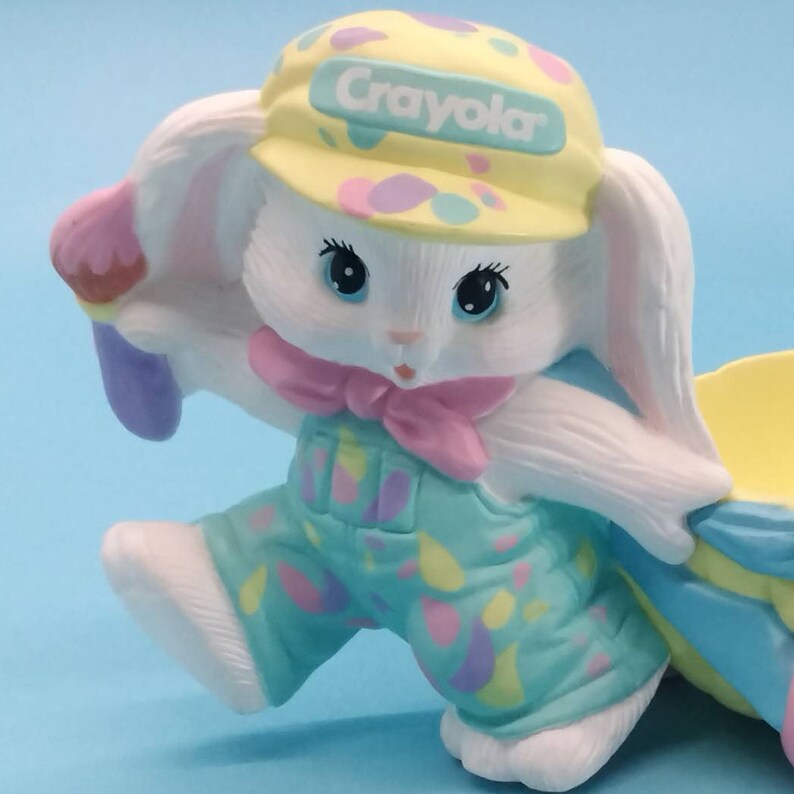 Vintage Crayola Easter Bunny Figurine, Pastel Colors, 1990s Hallmark ...