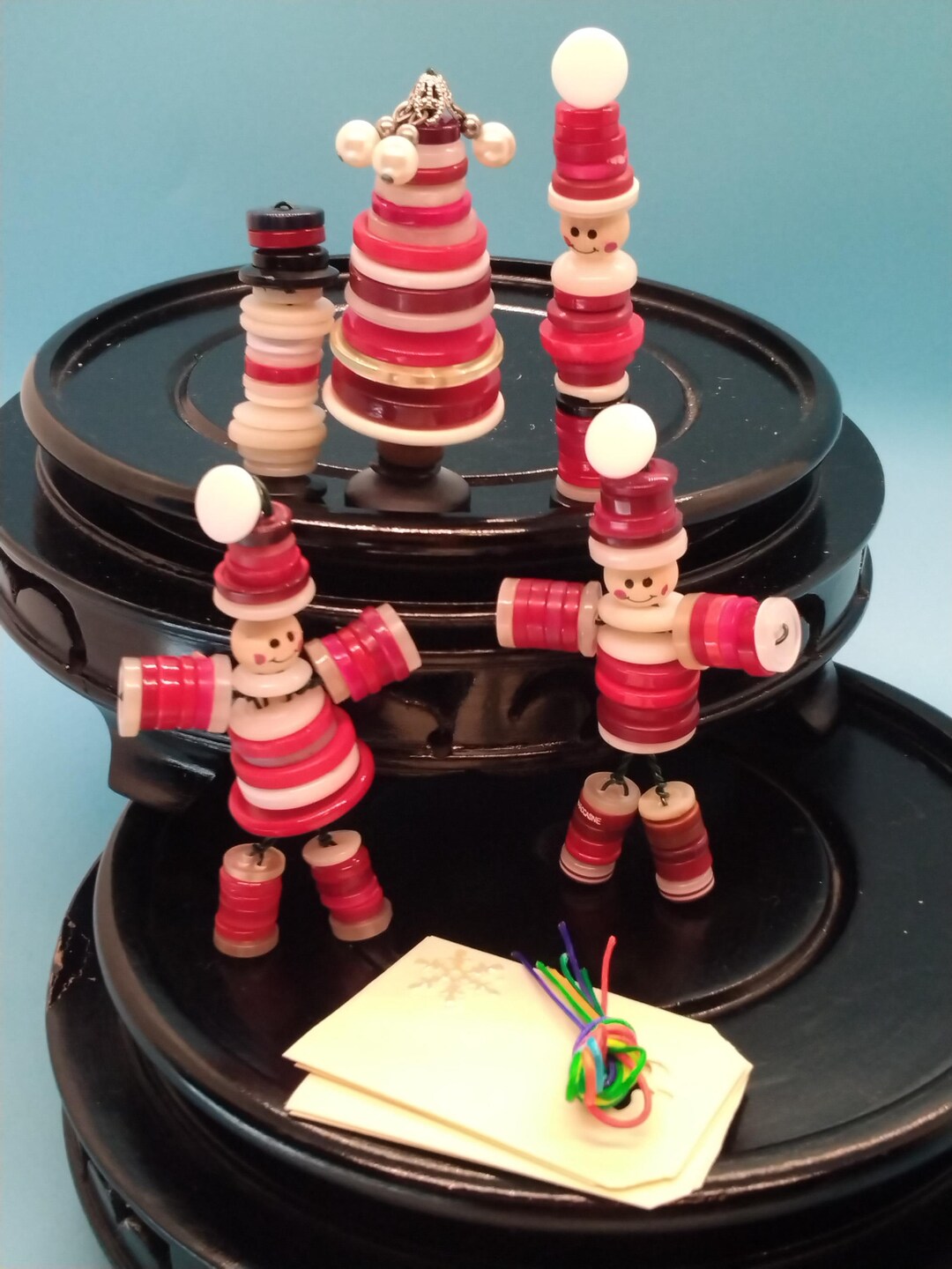 Handmade by Me, Button Gift Tags, Mini Collection of Figures, Set of ...