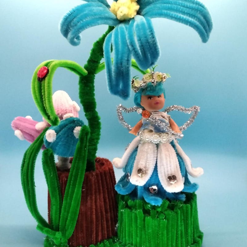 Blue Pipecleaner Flowers - Etsy