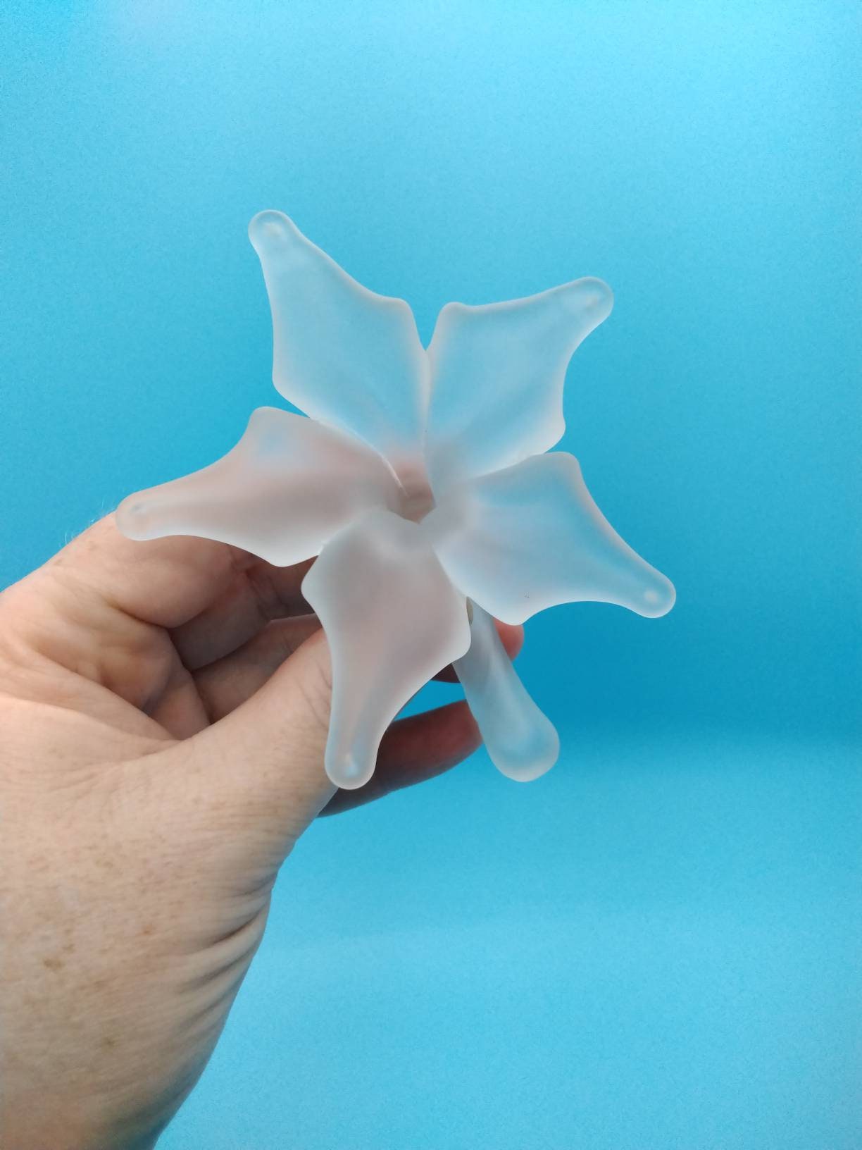 Art Glass Flower Trumpet Lily Handblown Frosted Glass - Etsy