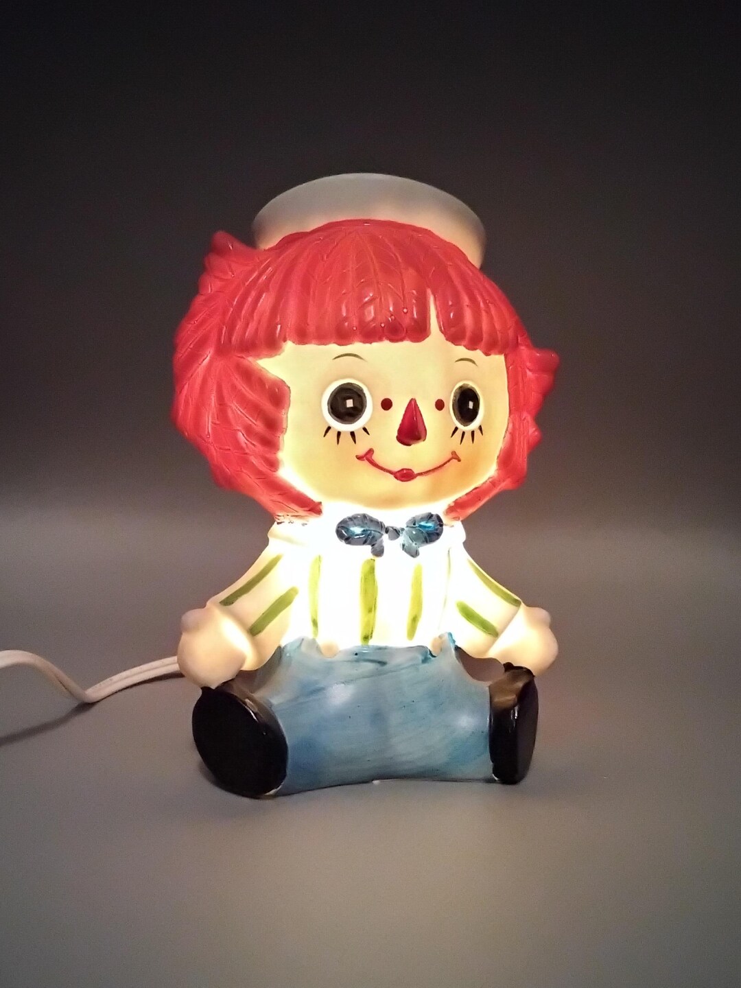 Vintage Lefton Raggity Andy Night Light, Handpainted Porcelain Bisque ...