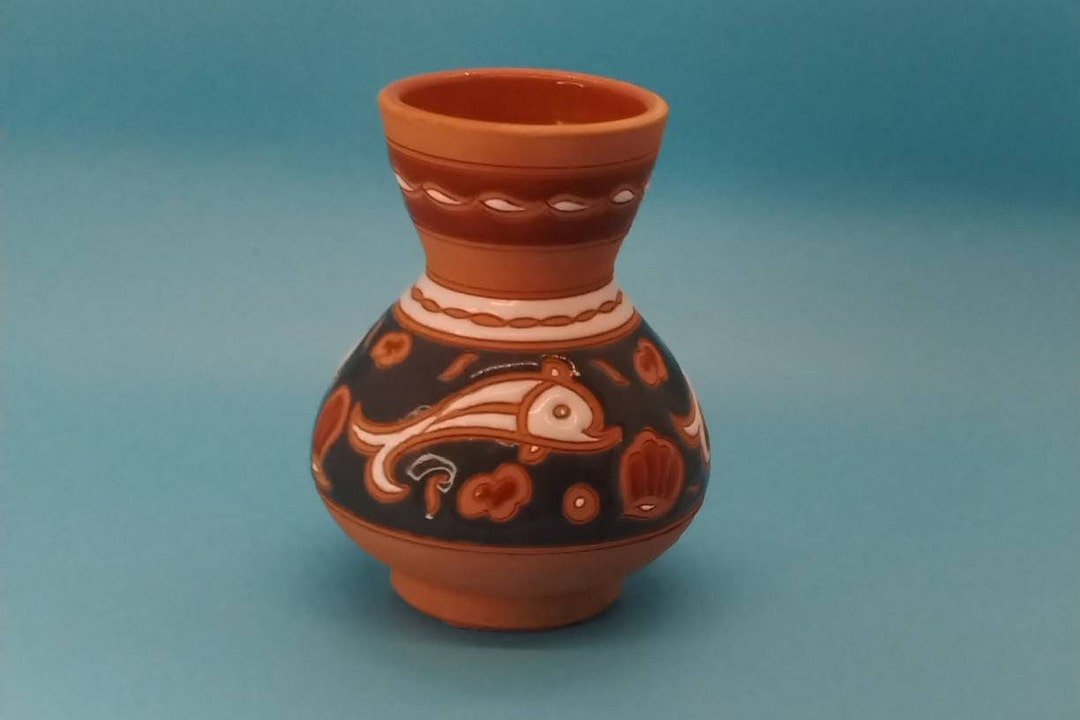 Pottery, Vase, Redware Pottery, Red Ceramic Vase, Greece, Handcrafted ...