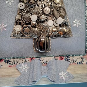 Handmade by Me, Button Art, Silver Christmas Tree, Button Christmas Tree Art, New Used Buttons ...