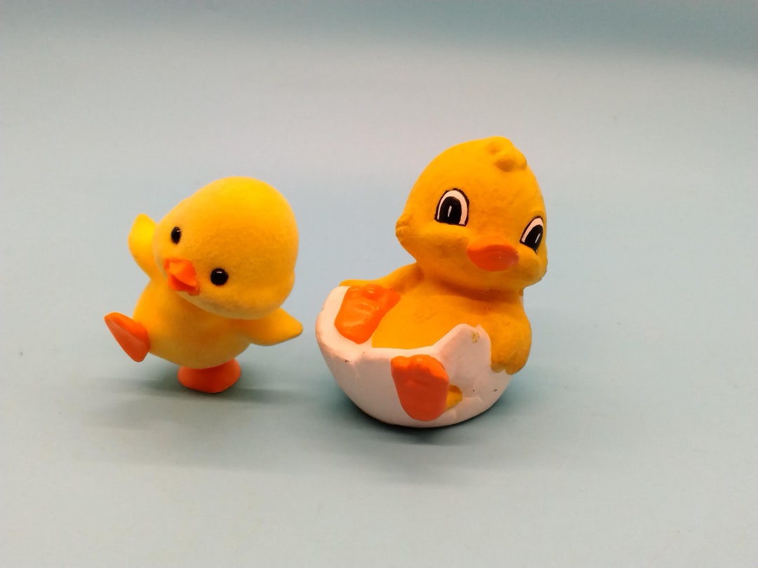 Vintage Flocked Chick Figurines, Hallmark Easter Decor - Etsy