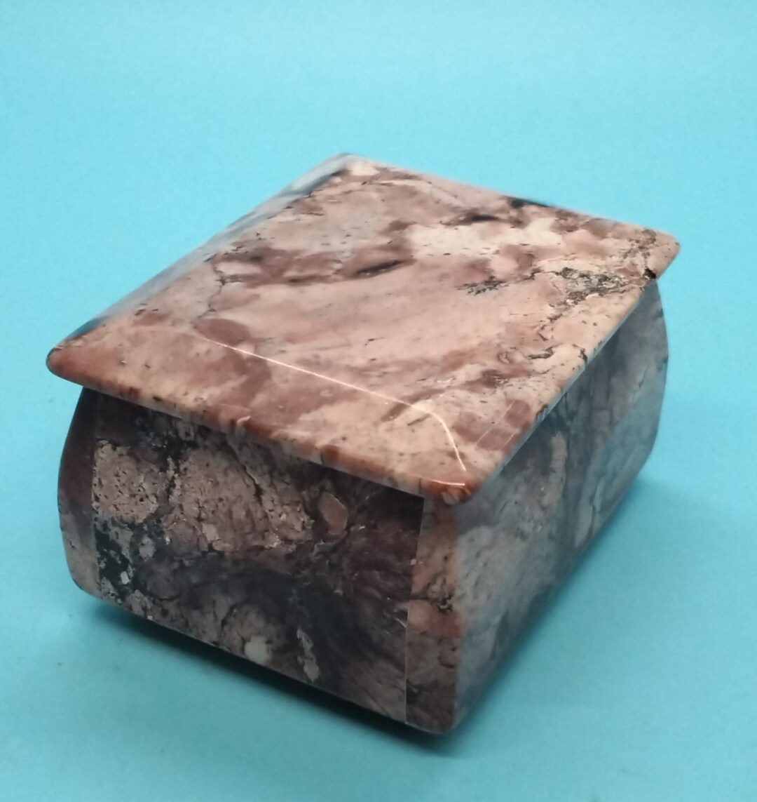 Vintage Pink Marble Trinket Box, Beveled Lid, Made in India 1980s - Etsy