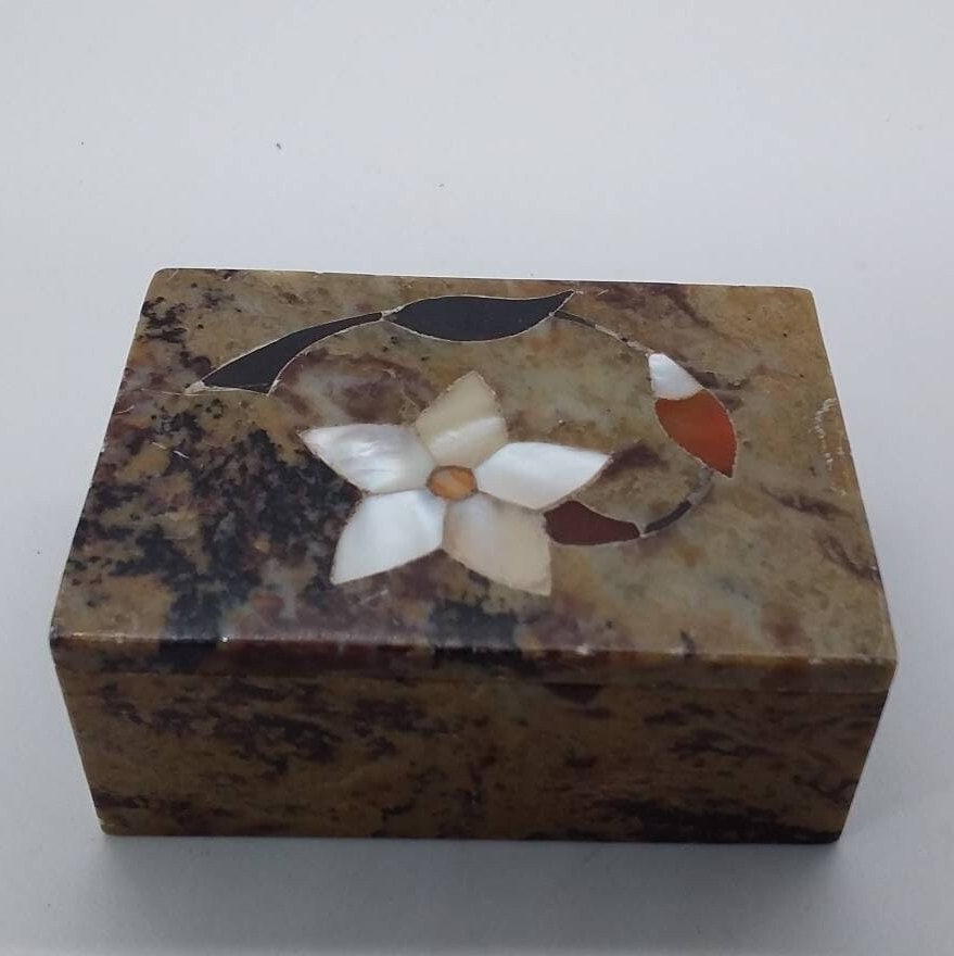 Trinket Box Treasure Box Lidded Box Cut Stone Inlay - Etsy