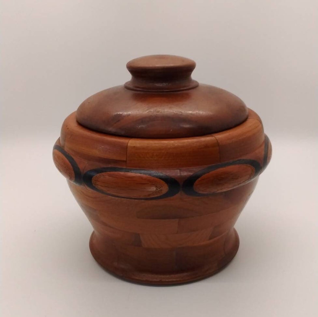 Pottery, Pot, Wood Pot, Lidded Pot, Polychromatic, Wood Peiced Pot ...