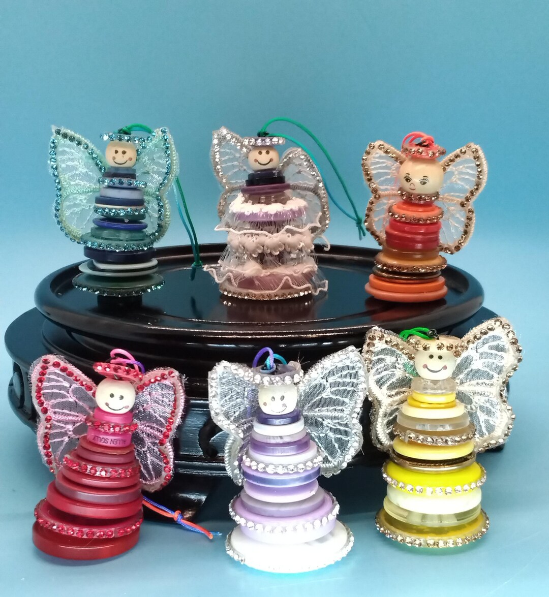 Handmade by Me, Button Art, Button Angel, Button Ornament, Button ...