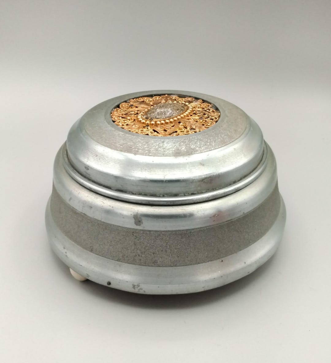 Vintage Powder Puff Music Box, Alpine Swiss Movement, Plays Tzena Tzena ...