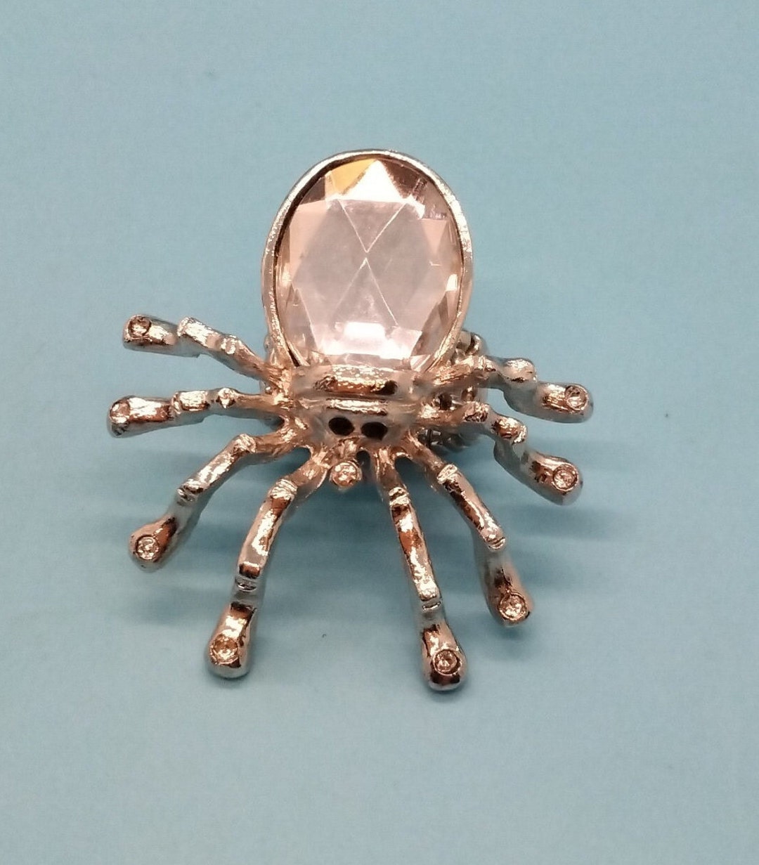 Vintage Rhinestone Spider Ring, Silver Tone Statement Costume Jewelry ...