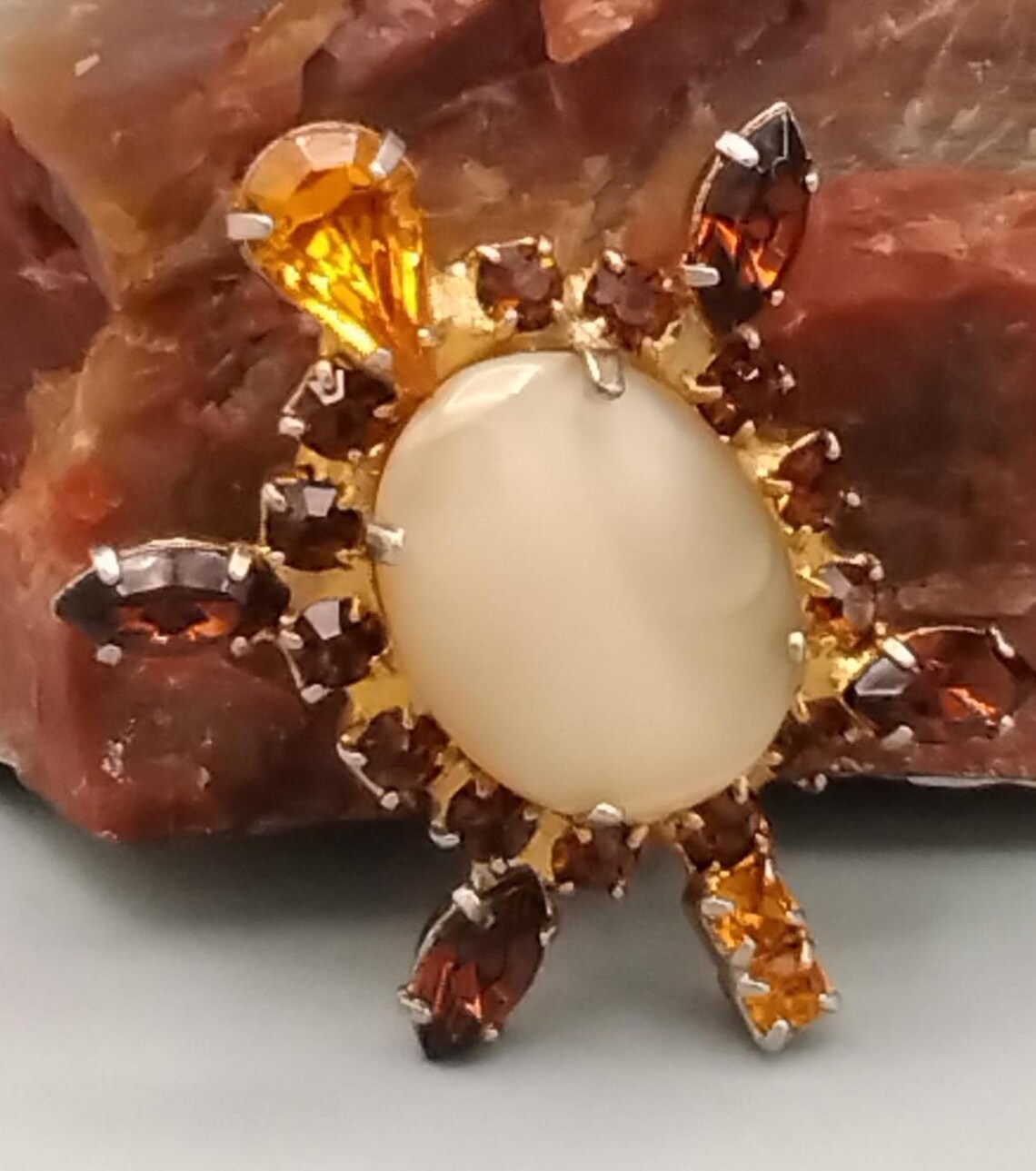 Vintage Jeweled Turtle Brooch, Rhinestone Cabochon, 1950s Style - Etsy