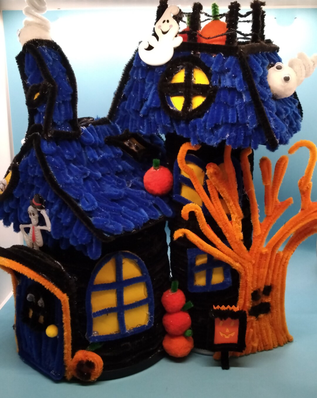 Chenille Stem Haunted House, Pipe Cleaner Halloween Decor - Etsy