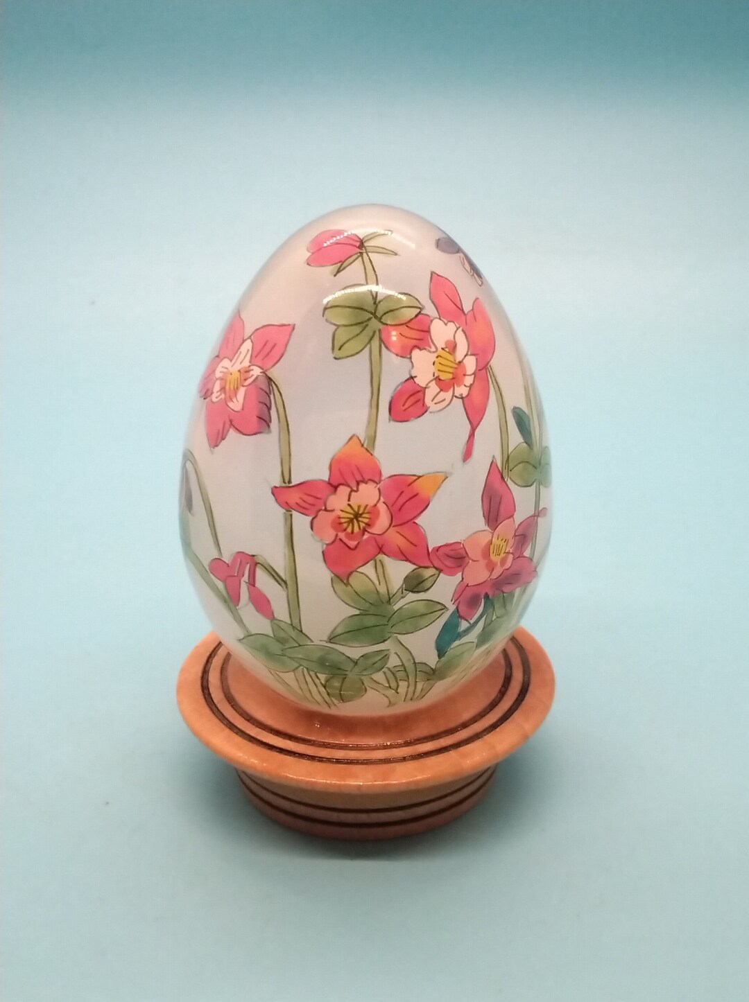Art Glass, Glass Egg, Reverse Painted Egg, Hand-blown Glass Egg ...