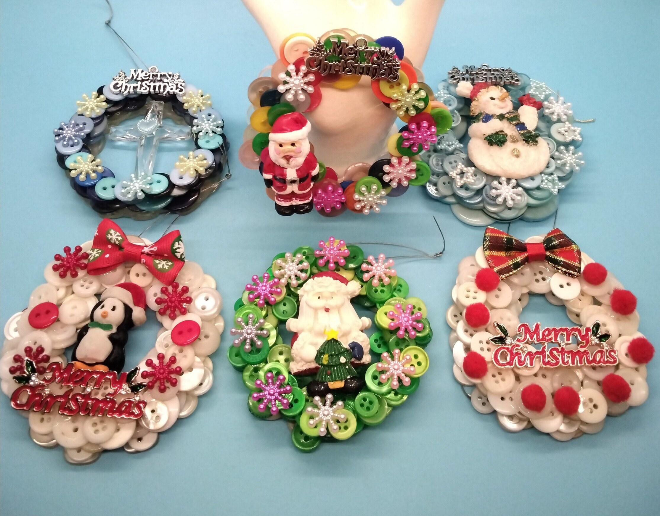 Button Ornaments, Button Wreaths, Choice, Christmas Decor, Holiday ...