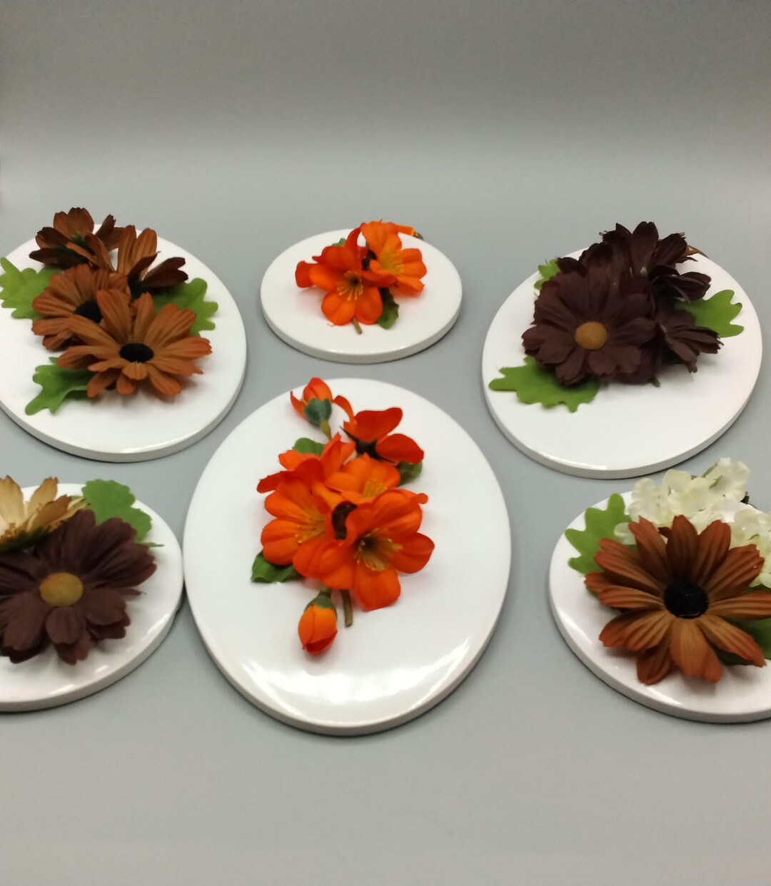 Vintage Ceramic Floral Gallery Wall Discs, 1970s Made in England - Etsy