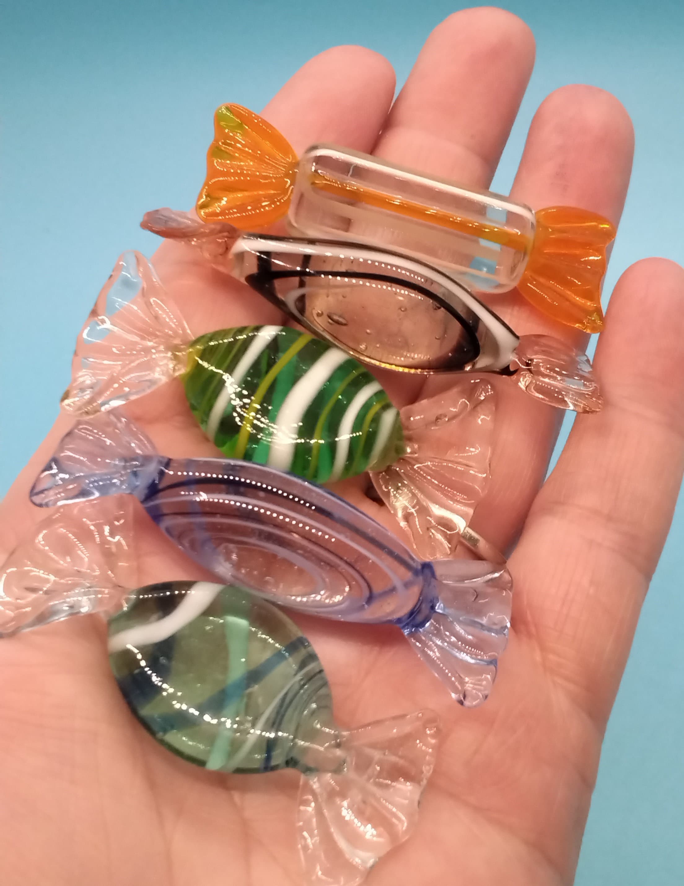 Art Glass, Candies, Art Glass Candies, Handcrafted Art Glass, Set of ...