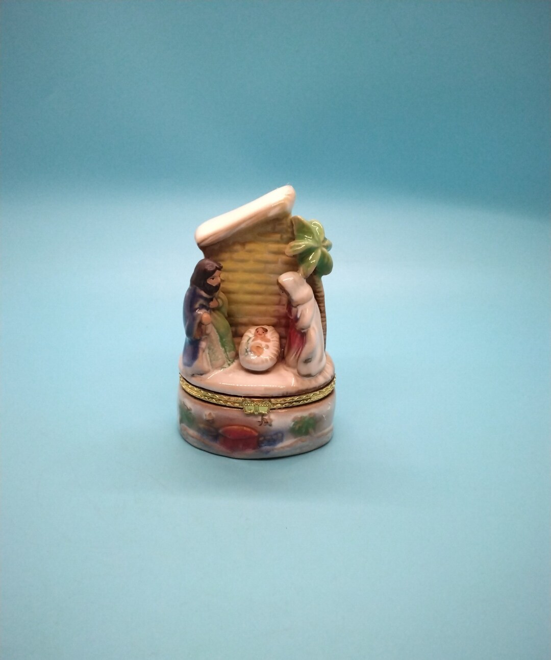 Vintage Handpainted Nativity Trinket Box, Christmas Holiday Decor - Etsy