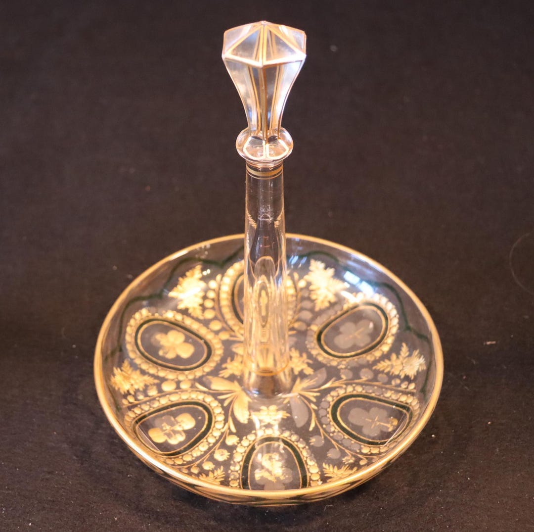 Victorian Crystal and Gold Floral Candy Dish - Etsy