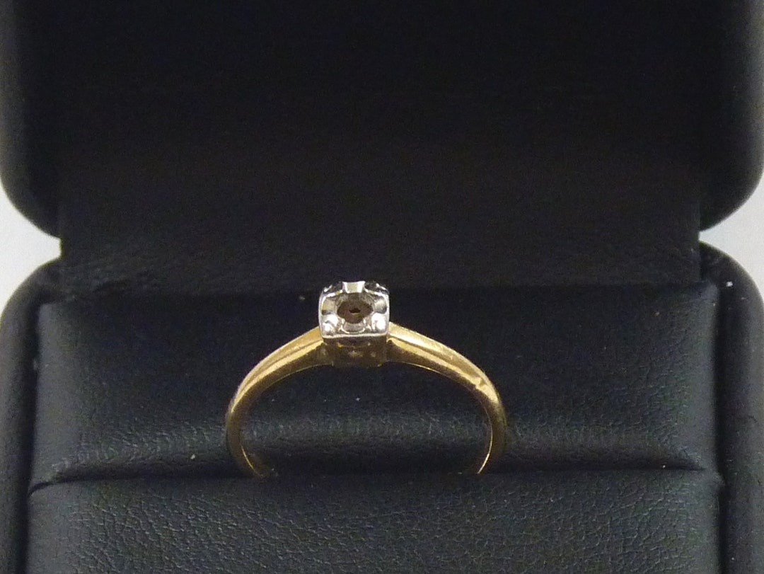 14K Engagement Ring MISSING STONE With Antique Setting - Etsy