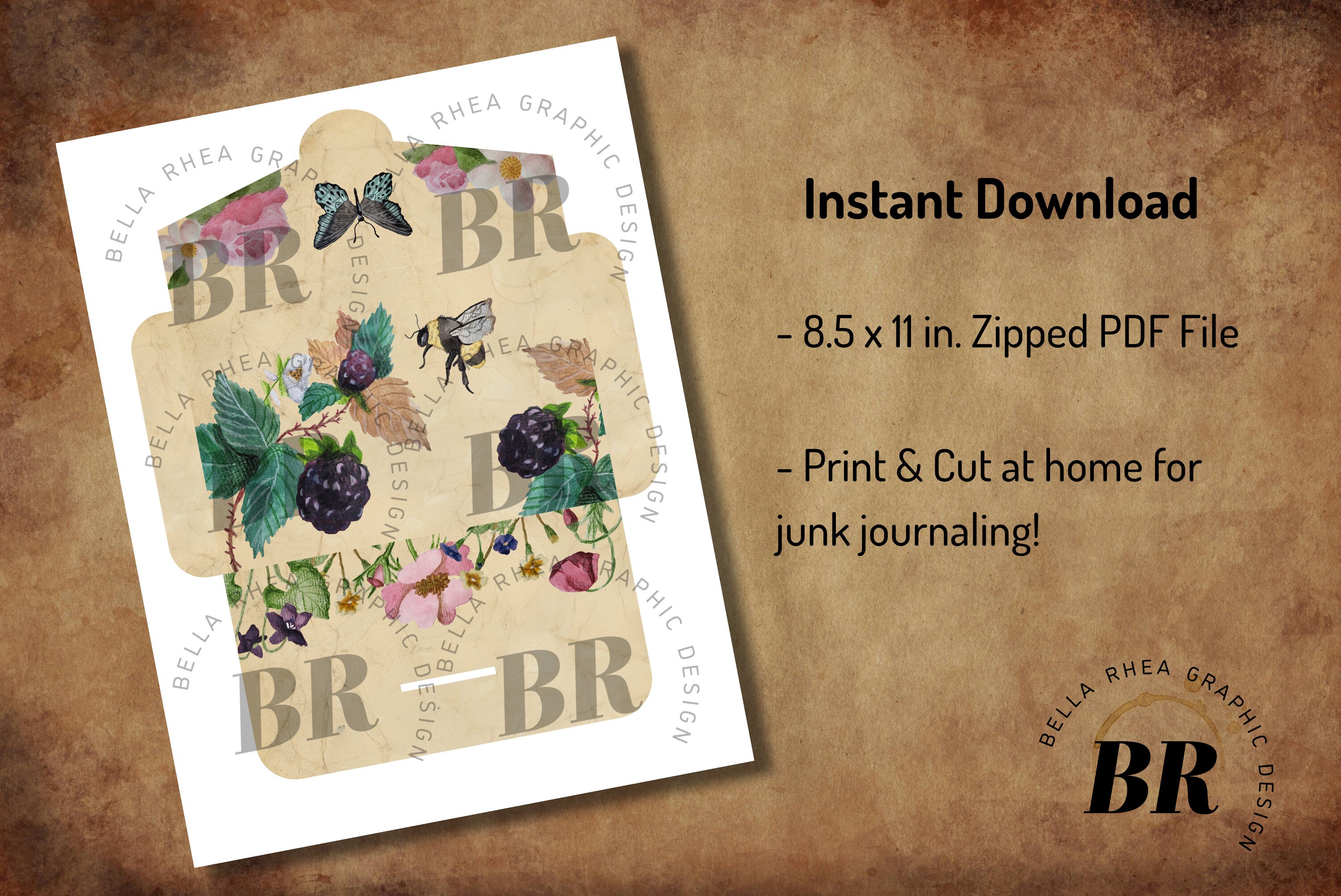 Naturalist Junk Journal Envelope, Nature Envelope, Vintage Envelope ...