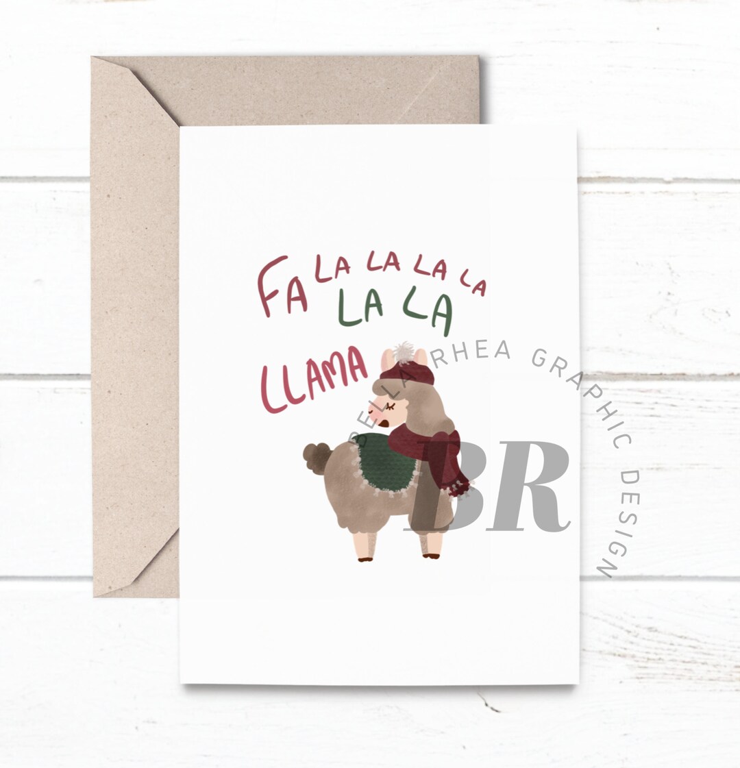 Llama Christmas Card, Punny Christmas Card, Cute Llama, Printable ...