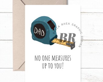 Funny Father's Day Card, Dad No One Measures up to You, Card for Dad ...