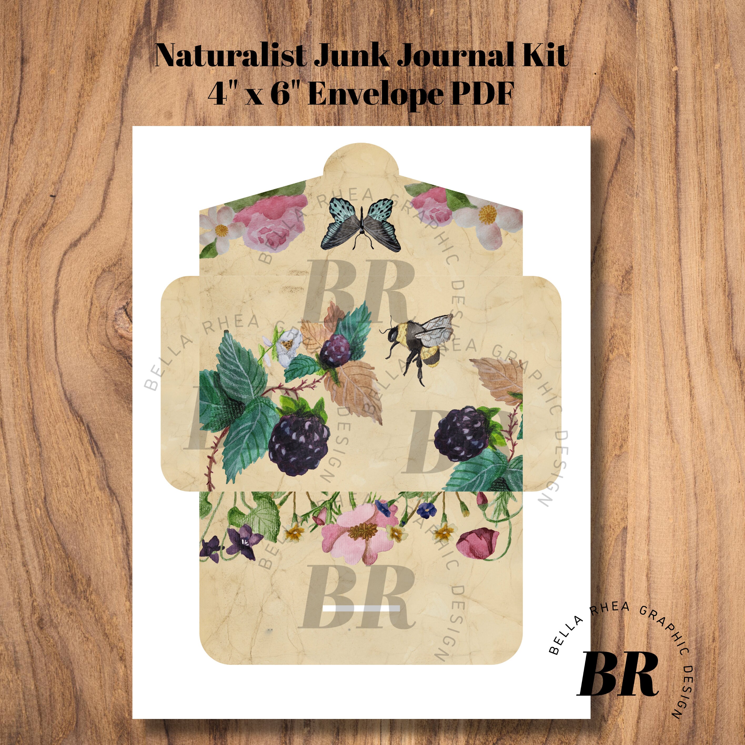 Naturalist Junk Journal Envelope, Nature Envelope, Vintage Envelope ...