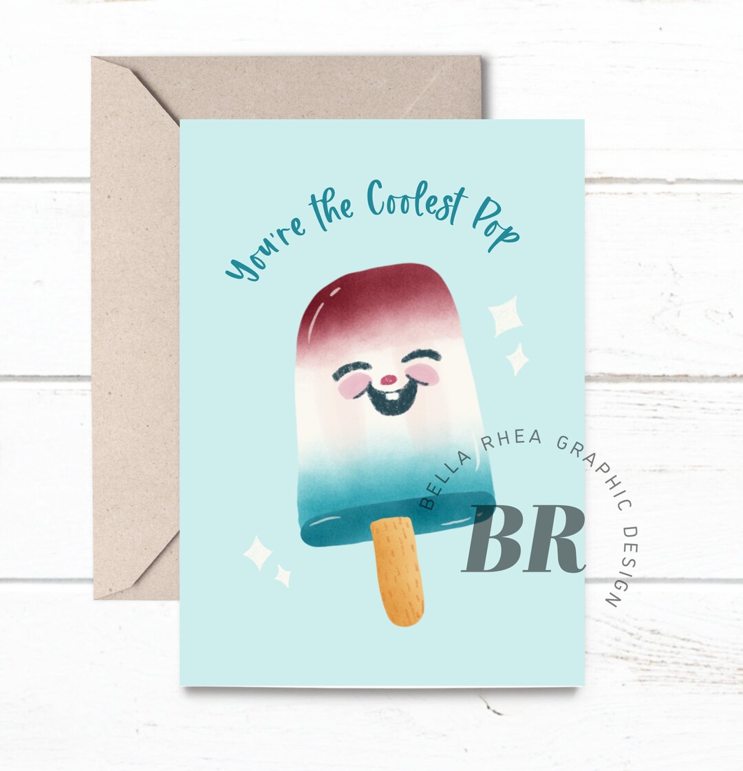 You're the Coolest Pop Card, Printable Father's Day Card, Dad Joke Card ...