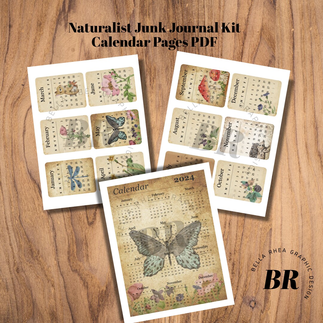 Naturalist Junk Journal Calendars, Add on Kit, Garden Journal ...