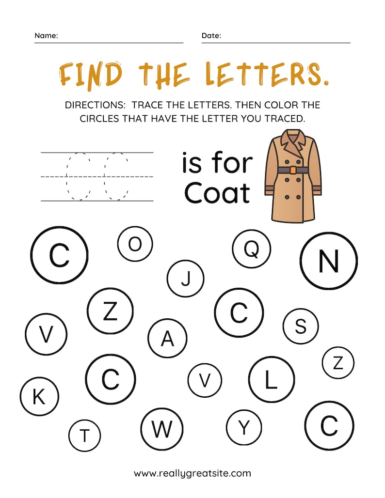 Alphabet Find the Letter Printable Worksheets - Etsy