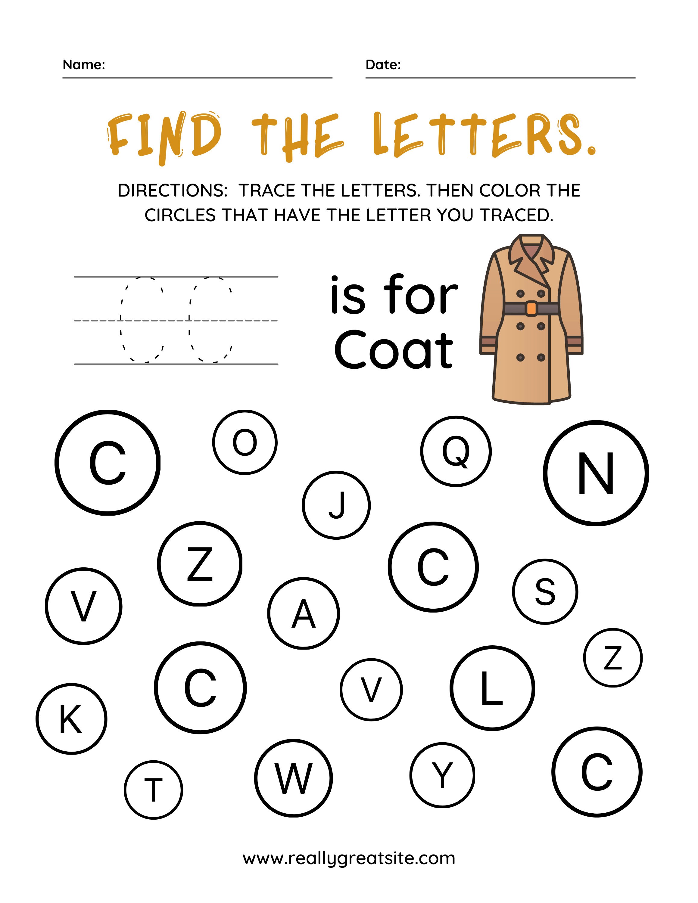 Alphabet Find the Letter Printable Worksheets - Etsy