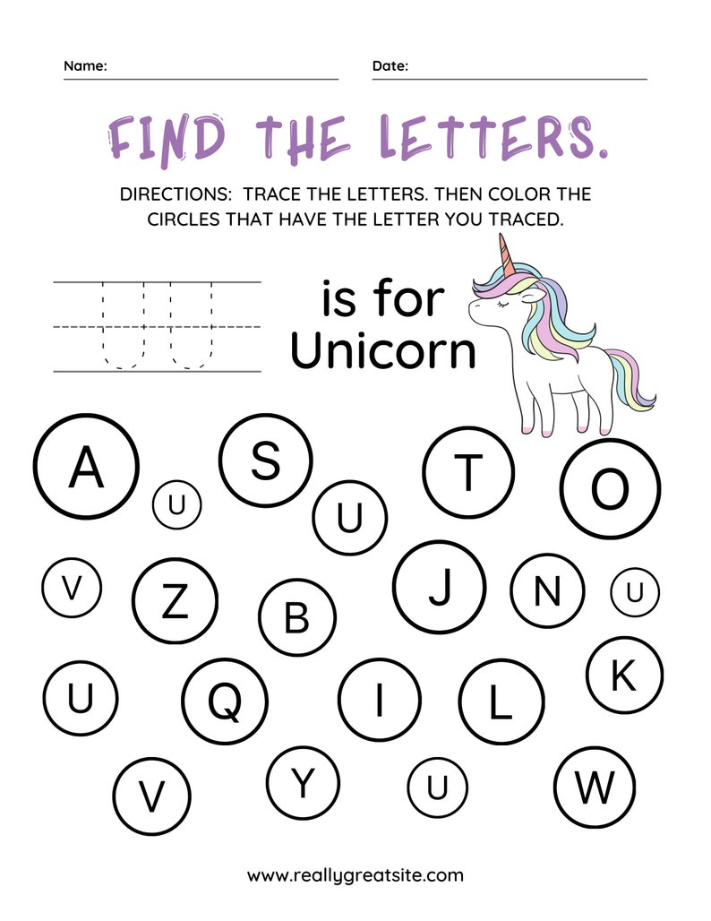 Alphabet Find the Letter Printable Worksheets - Etsy